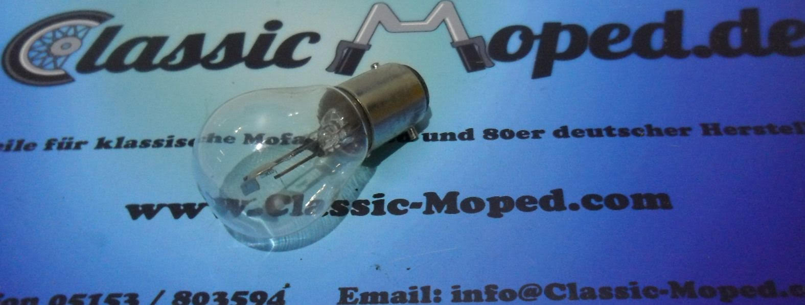 Glühbirne Glühlampe Lampe Birne Scheinwerfer BAX15D 6V 15/15 W Mofa ...